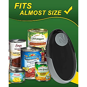 Smooth Edge Food-Safe Electric Can Opener, One-Touch Kitchen Can Opener Opens Almost Most Can Sizes, Good for Senior with Arthritis, Best Gift for Women, Battery Operated and Automatic Can Opener