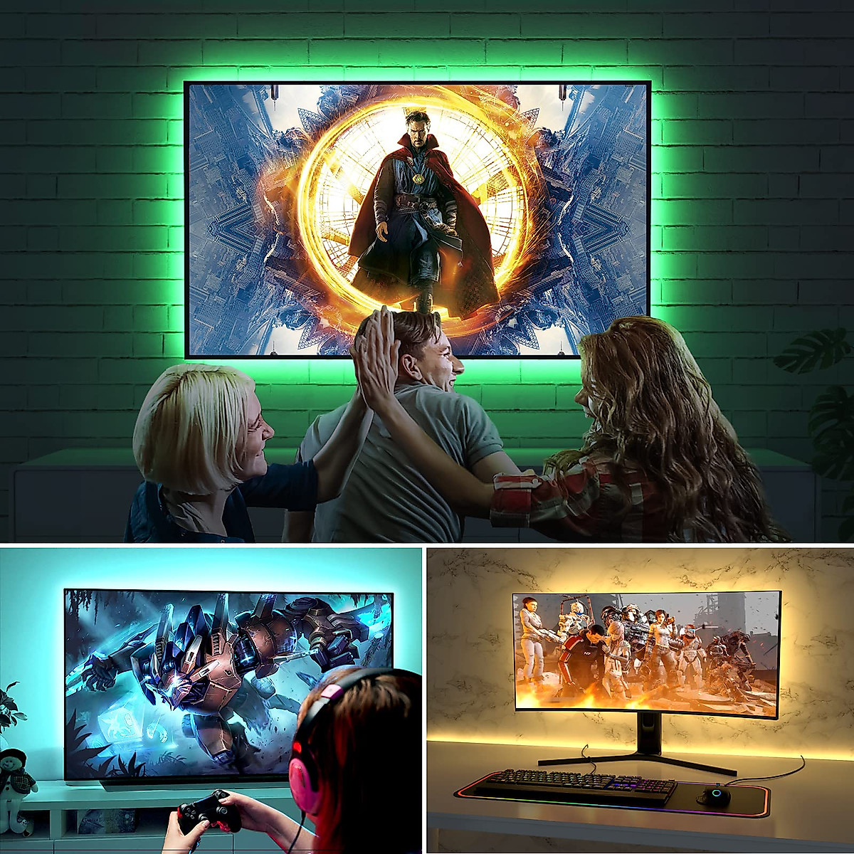 Smart LED Lights for TV - 6.56FT TV LED Backlights Work with Alexa and Google Assistant, App and Voice Control Strip Lights for 32-65 inch TVs, Computer, Bedroom, 16 Million RGB DIY Colors