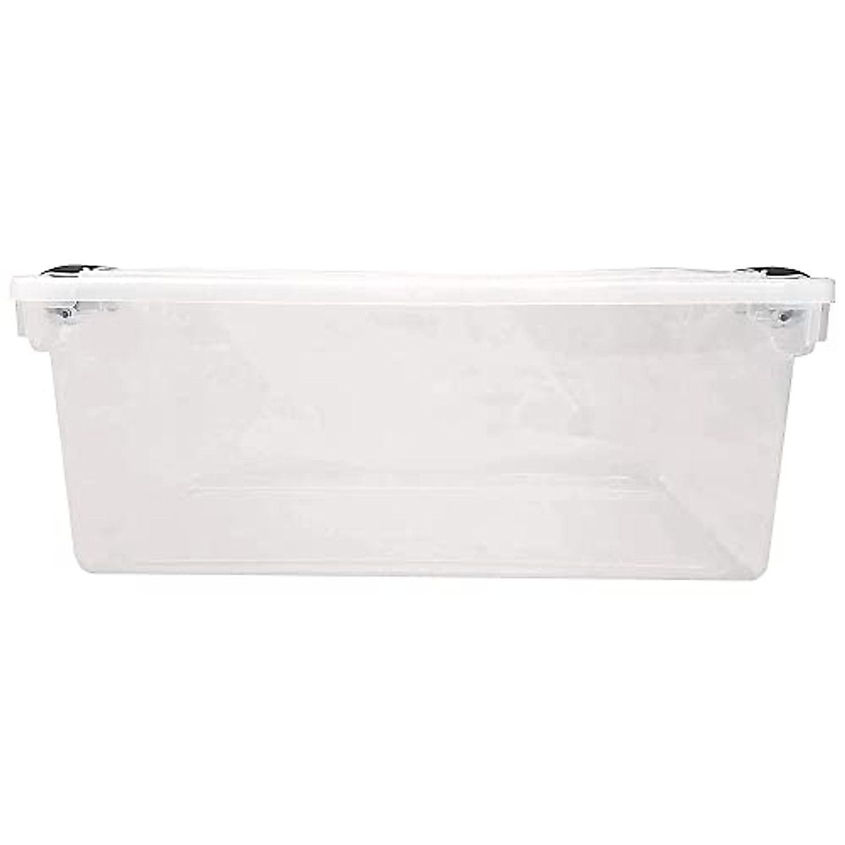 HOMZ Multipurpose 66 Quart Clear Storage Container Tote Bins with Secure Latching Lids for Home or Office Organization (4 Pack)