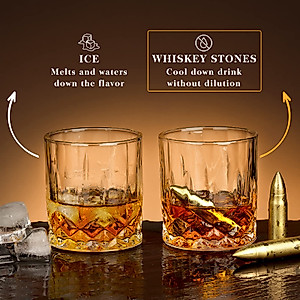 Anniversary Oaksea for Husband Him Men, Stainless Steel Engraved Whiskey Stones Glasses Set Gifts, Birthday Wedding Gift for Dad Husband Boyfriend Fiance, Cool Burbon Scotch Set Gifts