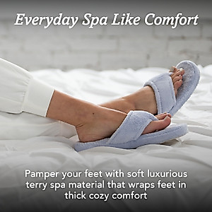 Acorn Women's Spa Thong Slippers with Cloud Contour Comfort - Arch Support and Plush Fluffy Terry Lining, Perfect for Beach, Camping, Poolside, or Bathroom Wear, Natural, 6.5 - 7.5