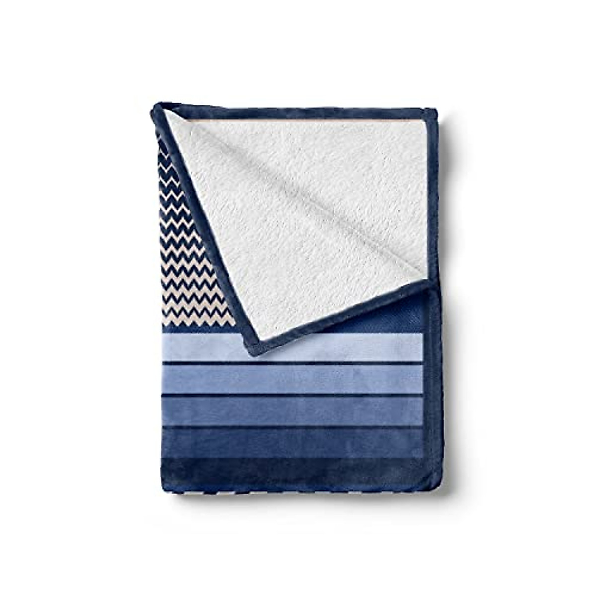 Ambesonne Letter H Throw Blanket, Gradient Colors and Curvy Leafs Stylish ABC with Abstract and Modern Art, Flannel Fleece Accent Piece Soft Couch Cover for Adults, 50" x 70", Night Blue Eggshell