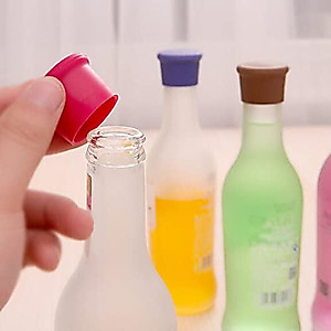 yiwoo wine cap,Silicone wine caps for bottles,Replace bottle stoppers,Wine Gifts-Wine Topper seal Reusable Bottle Caps (6 Pack)