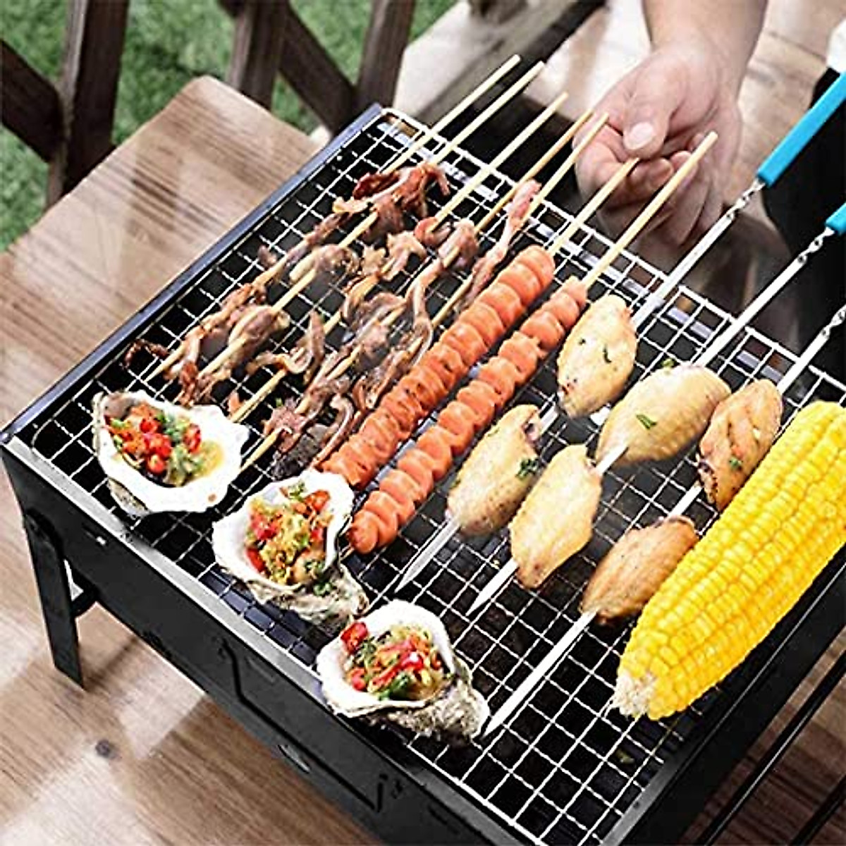 Charcoal Barbecue Grill Portable Folding BBQ Grill Barbecues Outdoor Charcoal Barbecue Desk Cooking for Picnic Garden Terrace Camping Travel Suitable for 3 to 5 People
