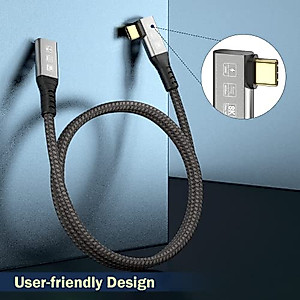 YIWENTEC USB4 8K 0.5M Cable Thunderbolt 4 USB 4 Type-c Male Angle to Female Extension Cable Ultra HD 8K@60Hz 100W Charging 40Gbps Data Transfer Compatible with External SSD eGPU USB-C Docking