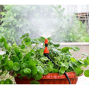 Yulaiyoen 25pcs Drip Irrigation Emitters for 1/4" Irrigation Hose Accessories, Adjustable 360 Degree Water Flow Stake Drippers, Garden Irrigation Drippers for Watering System