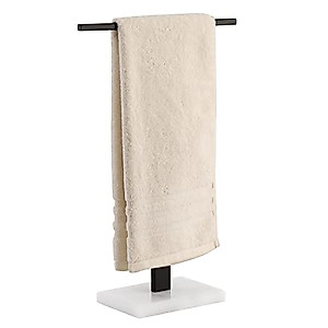 KES Towel Rack Stand, Hand Towel Holder with Marble Base Standing Towel Rack for Bathroom Countertop SUS304 Stainless Steel T-Shape Matte Black, BTH224-BK