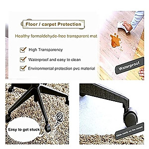 Clear PVC Desk Chair Mat Transparent Floor Protector,Rectangular Vinyl Floor Protector Mat,Wood Floor/Tile/Table Top Rug Runner,Non Skid Transparent Hallway Entrance Doormat,1.5mm Thick,100-160cm Wide