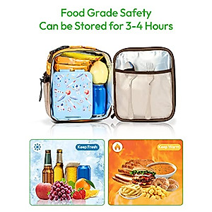 JOYHILL Kids Lunch Box, Insulated Lunch Bag for Teen Girl Boy, Lunch Boxes for Kids with Water Bottle Holder for School, Cute Lunchbox Kawaii Small Lunch Tote Toddler Grey
