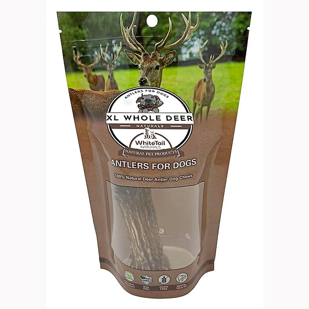 WhiteTail Naturals | Premium Deer Antlers for Dogs (Extra Large) | All Natural Antler Dog Chew | Naturally Shed, Long Lasting Chew Bone, Made in USA