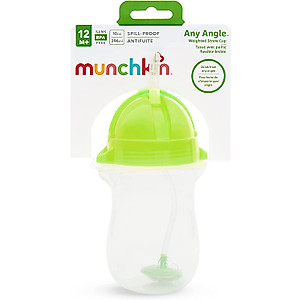 Munchkin Click Lock Any Angle Weighted 2 Piece Straw Cup (Green)