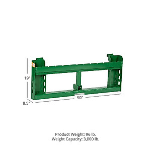 Titan Attachments Pallet Fork Frame Attachment, Rated 3,000 LB, Receiver Hitch, Fits John Deere Loaders, Frame Only