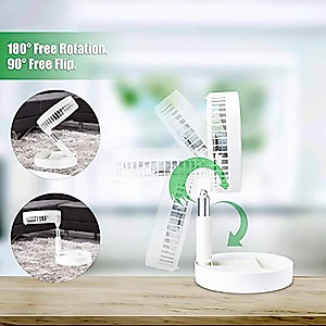 SDYXJ Portable Fan Rechargeable, Stand & Table fan Folding Telescopic & Adjustable Height for Office Home Outdoor Camping with remote (white)