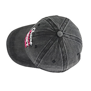 Chemo Headwear for Women, Breast Cancer Awareness Accessories Pink Ribbon Hat, Adjustable Washed Chemo Hair Don't Care Baseball Caps, Breast Cancer Survivor Gifts for Woman, Mom, Wife (Black)