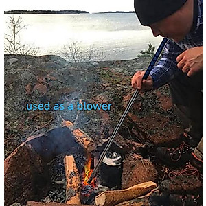 RAOMEIDE 48" Fire Poker for Fire Pit Outdoor Heavy Duty, Portable Collapsible Campfire Poker Stick, Firepit Poker Long, Fireplace Poker Tool Only