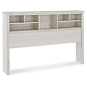 Signature Design by Ashley Dorrinson Queen Storage Headboard, 66"W x 11"D x 43"H, Whitewash