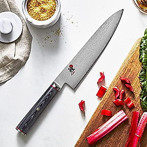 Miyabi Kaizen Chef's Knife, Medium, Black with Red Accent