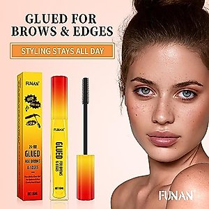 FUNAN Eyebrow Gel,Clear Brow Gel,Glued for Brows & Edges, for Styling Brows,16ml (1 pack)