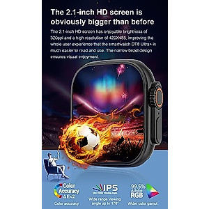 Original New DT8 Ultra+ Smart Watch Wireless Charging Temperature Heart Rate Smartwatch for Phone PK DT7 MT8 Z8 N8 Watch Ultra (Gray)