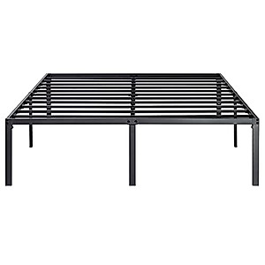 ikalido King Size Metal Platform Bed Frame, Heavy Duty Metal Slats Support with Large Storage Space and Reserved Holes for DIY Headboard, No Box Spring Needed/Easy Assembly/Noise-Free/Non-Slip