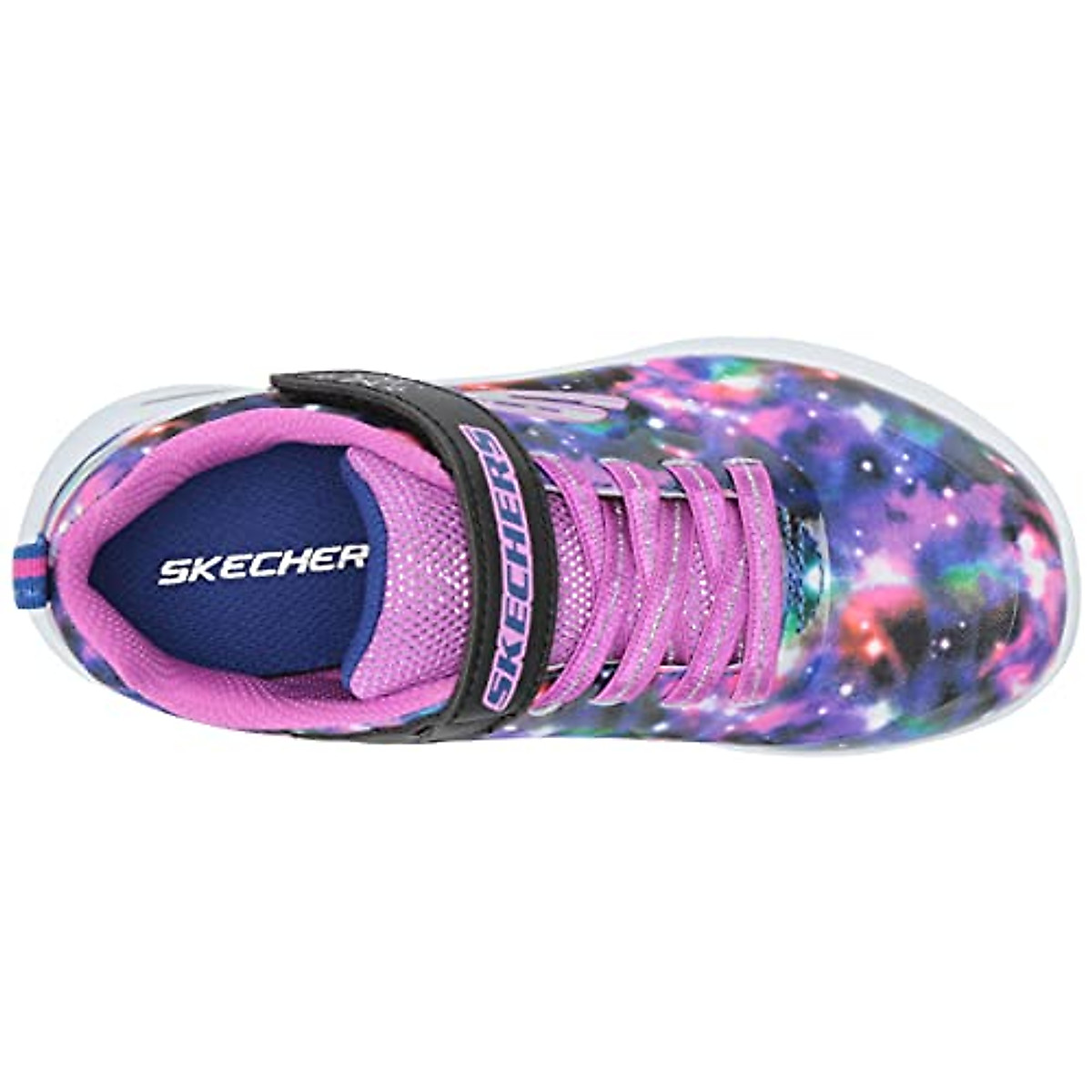 Skechers Girls Microspec Max - Spiral Galaxy Sneaker, Blue Multi, 4