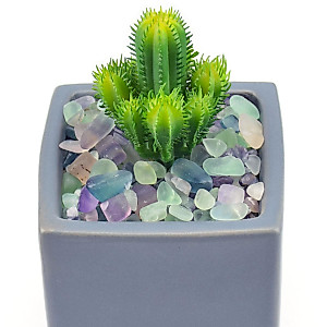 WAYBER Decorative Crystal Pebbles, 1 Lb/460g (Fill 0.9 Cup) Natural Quartz Stones Aquarium Gravel Sea Glass Rock Sand for Fish Turtle Tank/Air Plants Decoration