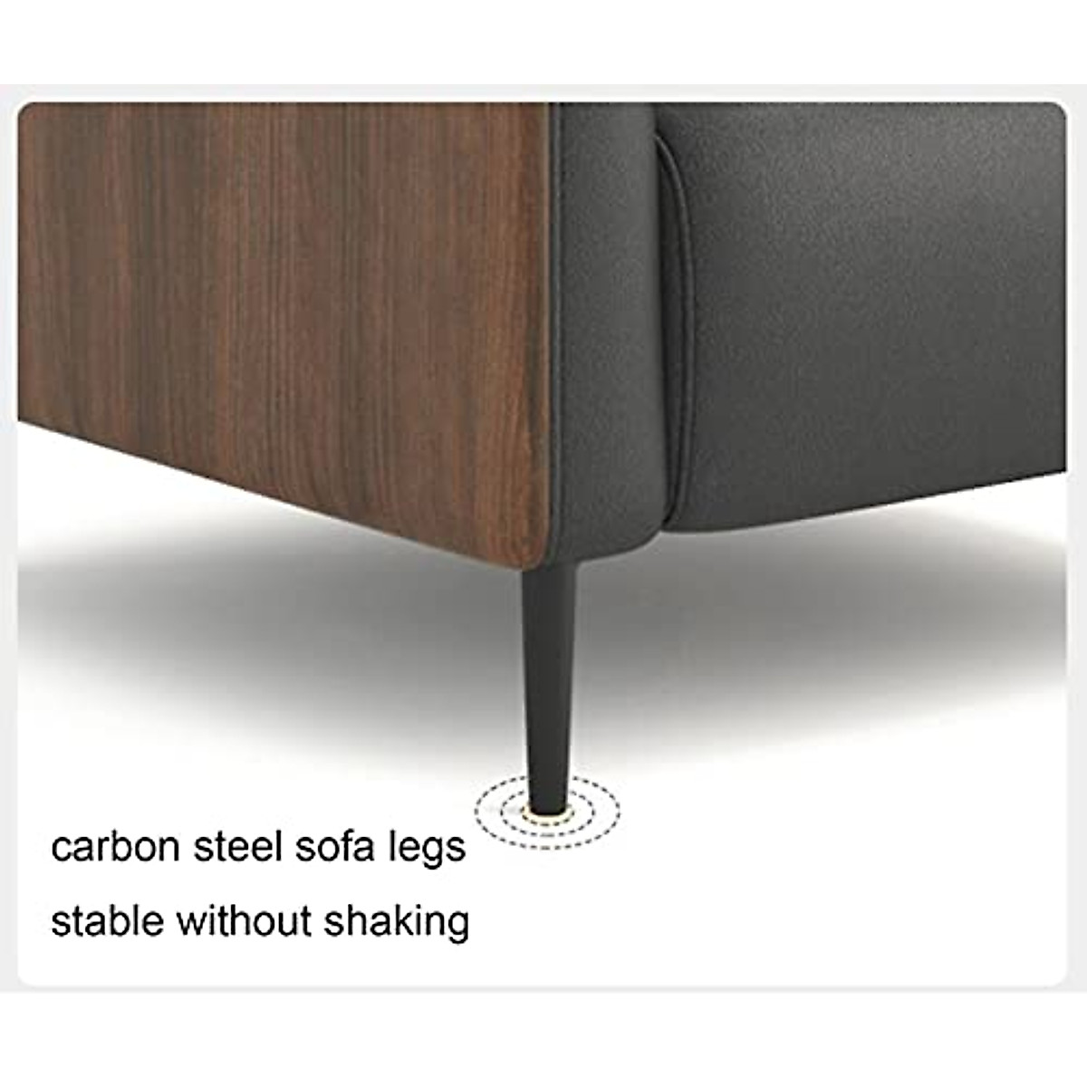 Sofa Couch Living Room Sofa with Throw Pillows Modern Faux Leather Breathable Fabric Sofa Couch Carbon Steel Support Legs High Density High Rebound Sponge Cushions for Living Room Office