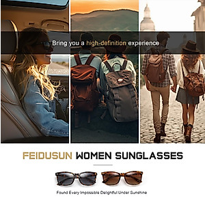 FEIDUSUN Polarized Sunglasses for Women and Men Classic Trendy Sun Glasses with UV Protection