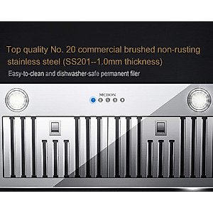 MCBON Range Hood Insert 36 inch, 600 CFM Vent Hood Insert, Ultra-quiet Range Hood Insert, Built-in Kitchen Hood, Insert Range Hood, Stainless Steel range hood, IE71-36