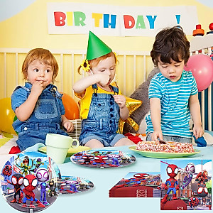 GYSIXGAOSU 40pcs Spidey and His Amazing Friends Party Supplies include 20 plates, 20 napkins for the Spidey birthday party Decoration