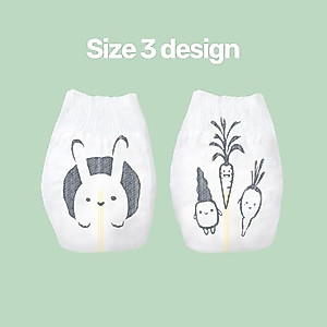 PARASOL Clear+Dry Disposable Diapers, RashShield Protection, Leakproof Design, Hypoallergenic, Size 3 (16-28 lbs), 128 Count