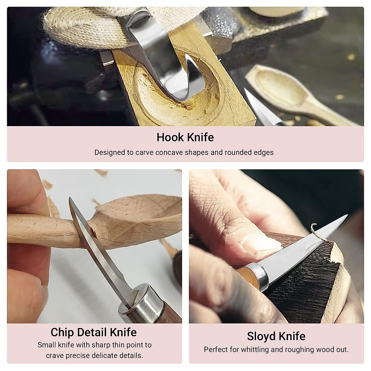 Wood Whittling Kit with Basswood Wood Blocks Gifts Set for Adults and Kids Beginners, Wood Carving Kit Set Includes 3pcs Wood Carving Knife & 8pcs Blocks & Gloves for Widdling Kit