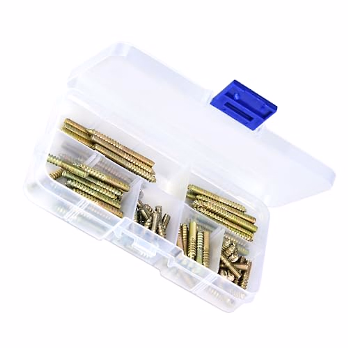 Fafeicy 110pcs M4 Dowel Screws, Woodworking Furniture Connector Double Ended Screw Hanger Bolt Zinc Plating Self Tapping Thread Screw