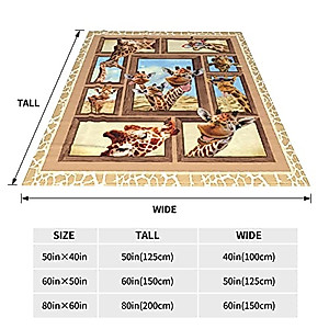 Giraffe Blanket Animal Throw Blankets, Ultra Soft Flannel Bed Throws for Living Room Sofa Couch Chair Bedroom 60"X50"