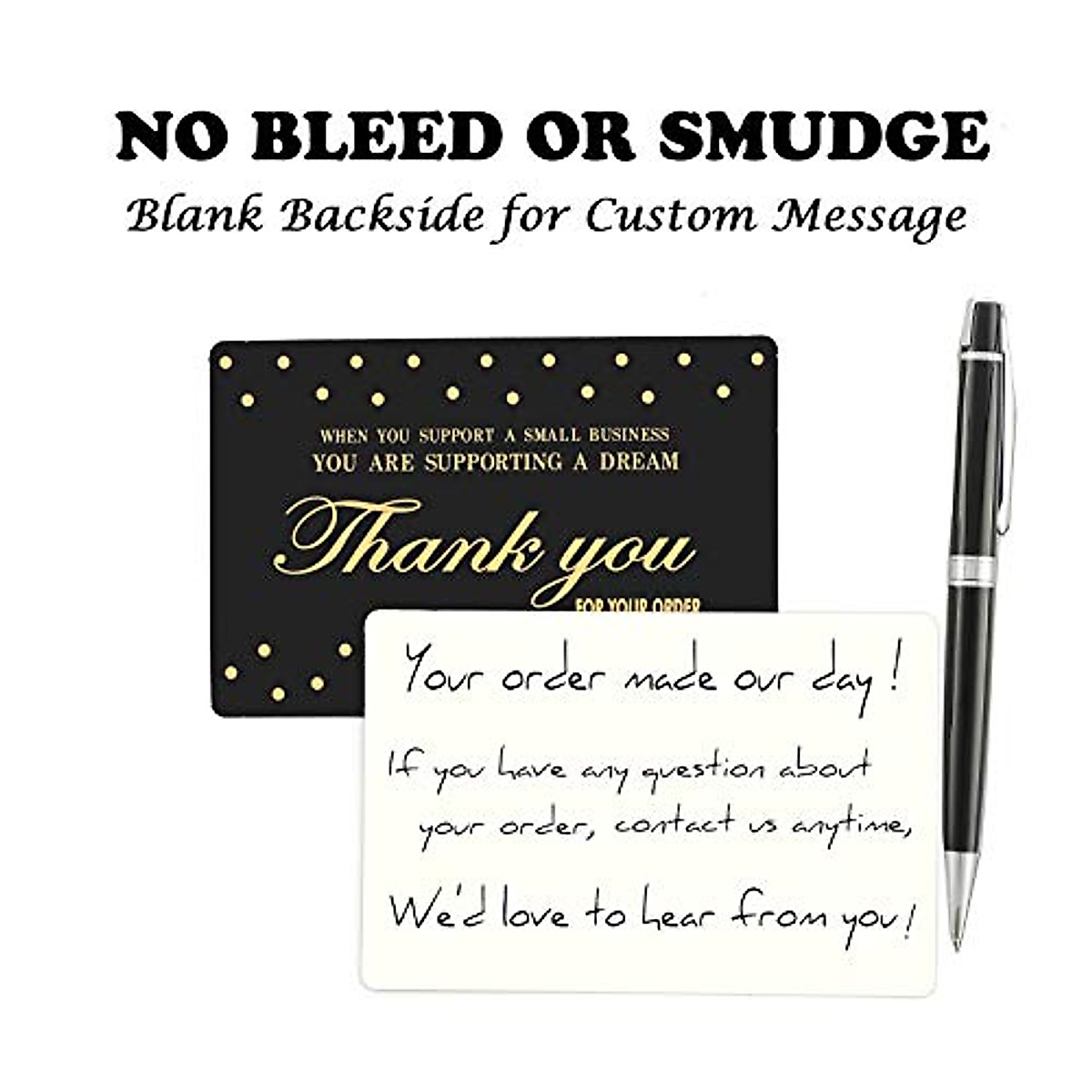 Thank You Cards Small Business - Pack of 100 ( Business Card Sized ) - Thank You for Your order Cards with Elegant Design and Meaningful Sayings for Purchase Inserts to Support Small Business - Best for Retail or Online Stores Package Inserts