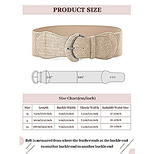 SATINIOR 3 Pieces Wide Women Waist Belt Stretchy Cinch Belt Leather Elastic Belt for Ladies Dress Decoration, Black, Khaki, Beige, One Size