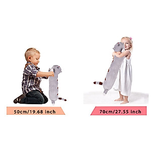 Muiguiti Cat Stuffed Animals Cute Plush Kawaii Stuff Plushie Body Pillow Room Decor for Teen Girls Boys Birthday Gifts Toy (19.68 inch, Gray)