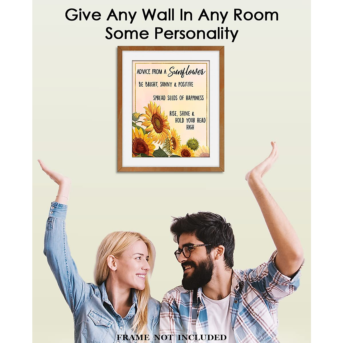 Motivational Wall Art Office Decor for Men & Women: "Hold Your Head" High 8x10 Inspirational, Motivational Poster & Positive Affirmations Wall Decor for Kids