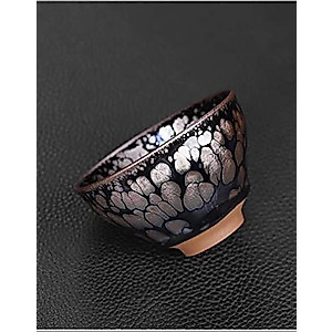 Ycc ice Ceramic Tea Cup, 4 OZ/120ml, Japanese Tenmoku/Jianzhan, Chinese Handmade Tea Cup, Asian Tea Cups, Asian Tea Cups No Handles