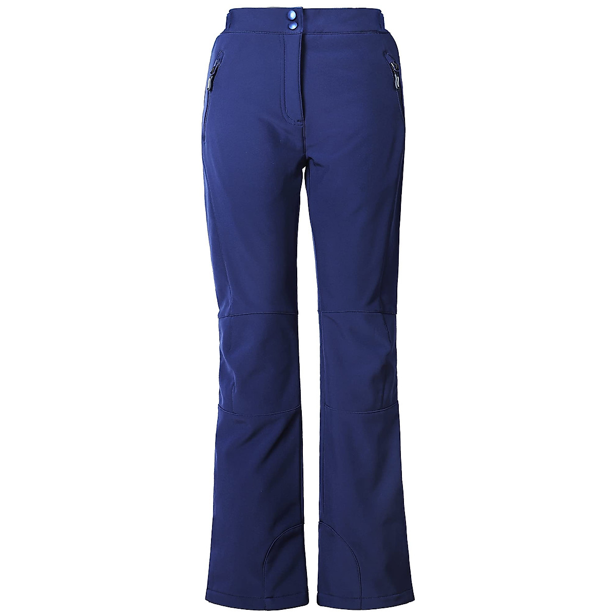 Outdoor Ventures Women's Sleek Waterproof Softshell Fleece Lined Ski Snow Insulated High Rise Hiking Pants with Bottom Zipper