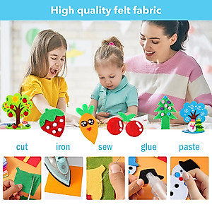 Loyisal 90PCS Felt Fabric Sheets Craft Kit - 4"x 4" + 6"x 6" Assorted Colors - 1mm Thick Square Nonwoven Felt Fabric for Crafts DIY