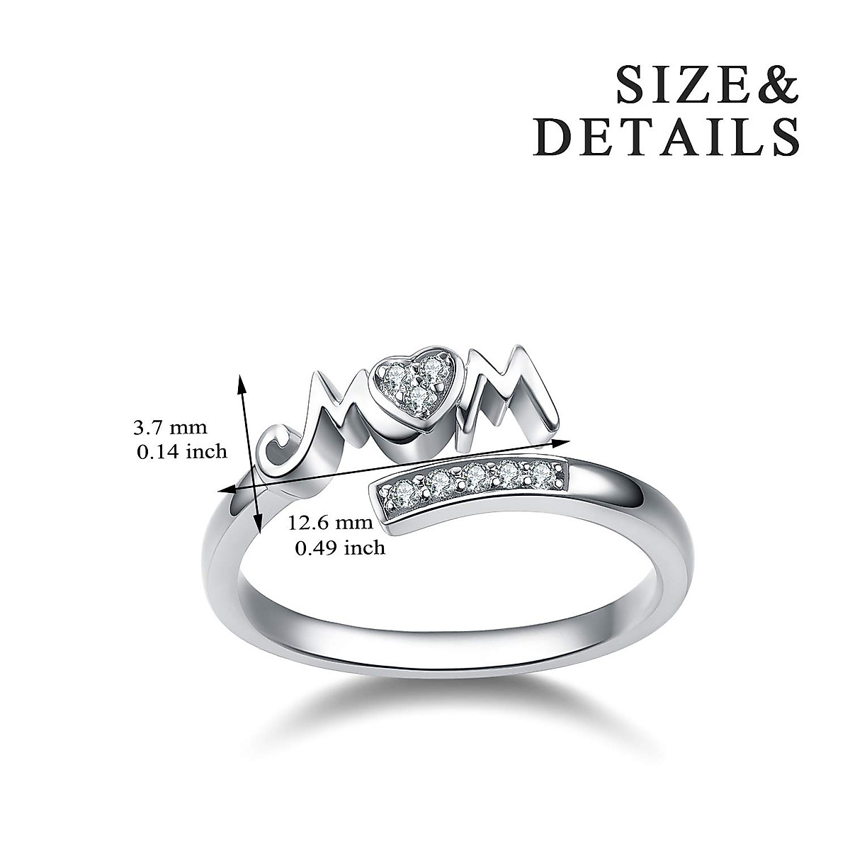 YFN 925 Sterling Silver Mom Rings Mothers Ring Women Jewelry Mothers Day Gifts for Mum (7)
