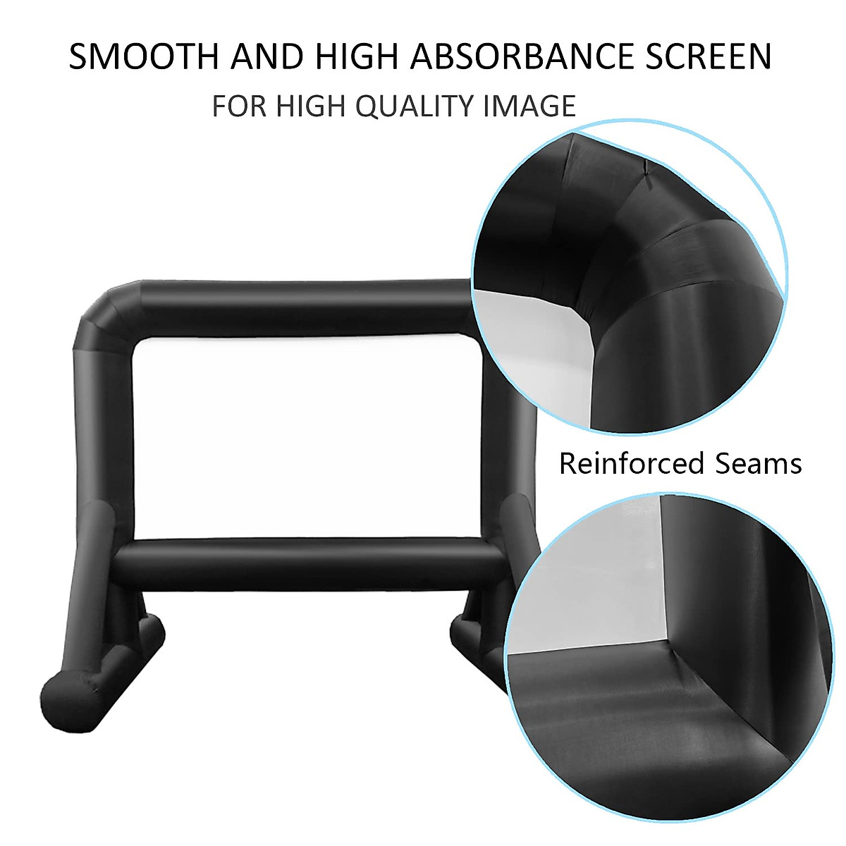 16 FT Inflatable Projector Screen for Outdoor Movies - Easy Setup Blow-Up Screen with Quiet Fan for Outdoor Movie Nights, Backyard Events, and Parties (Dual Support)