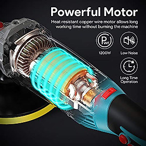 ENEACRO Polisher, Rotary Car Buffer Polisher Waxer, 1200W 7-inch/6-inch Variable Speed 1500-3500RPM, Detachable Handle Perfect for Boat,Car Polishing and Waxing