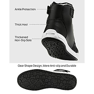 ILM Motorcycle Shoes for Men Black Waterproof Street Riding Protective Gear Breathable Powersport Anti-Slip Footwear with Ankle Support, Shift pad (Black,13)