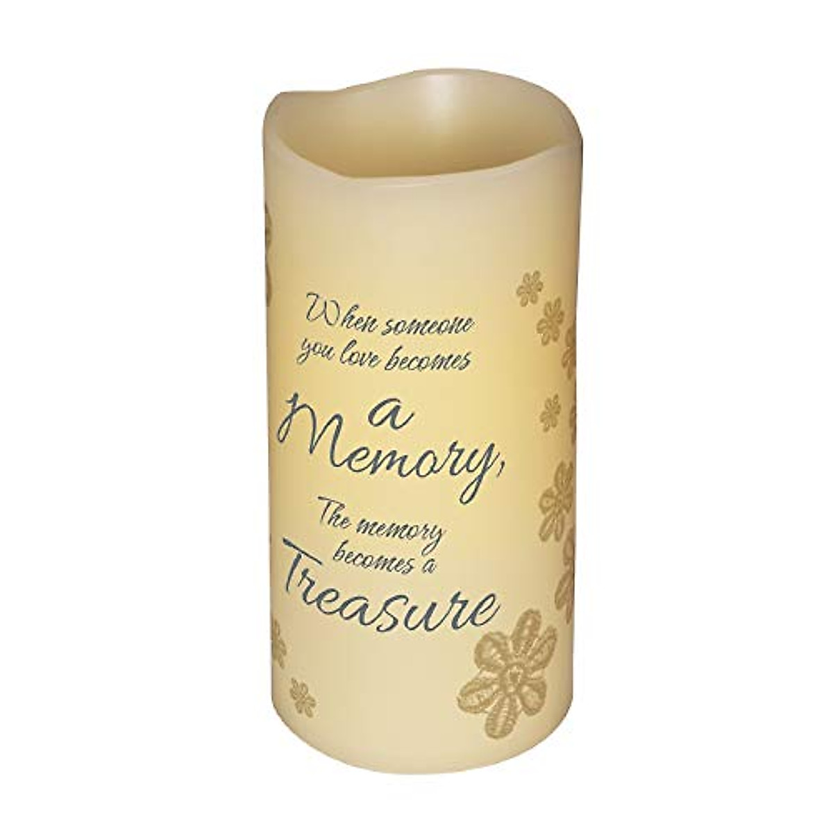 6" Flameless Vanilla Scented Memory Pillar Candle, Flickering Led Light