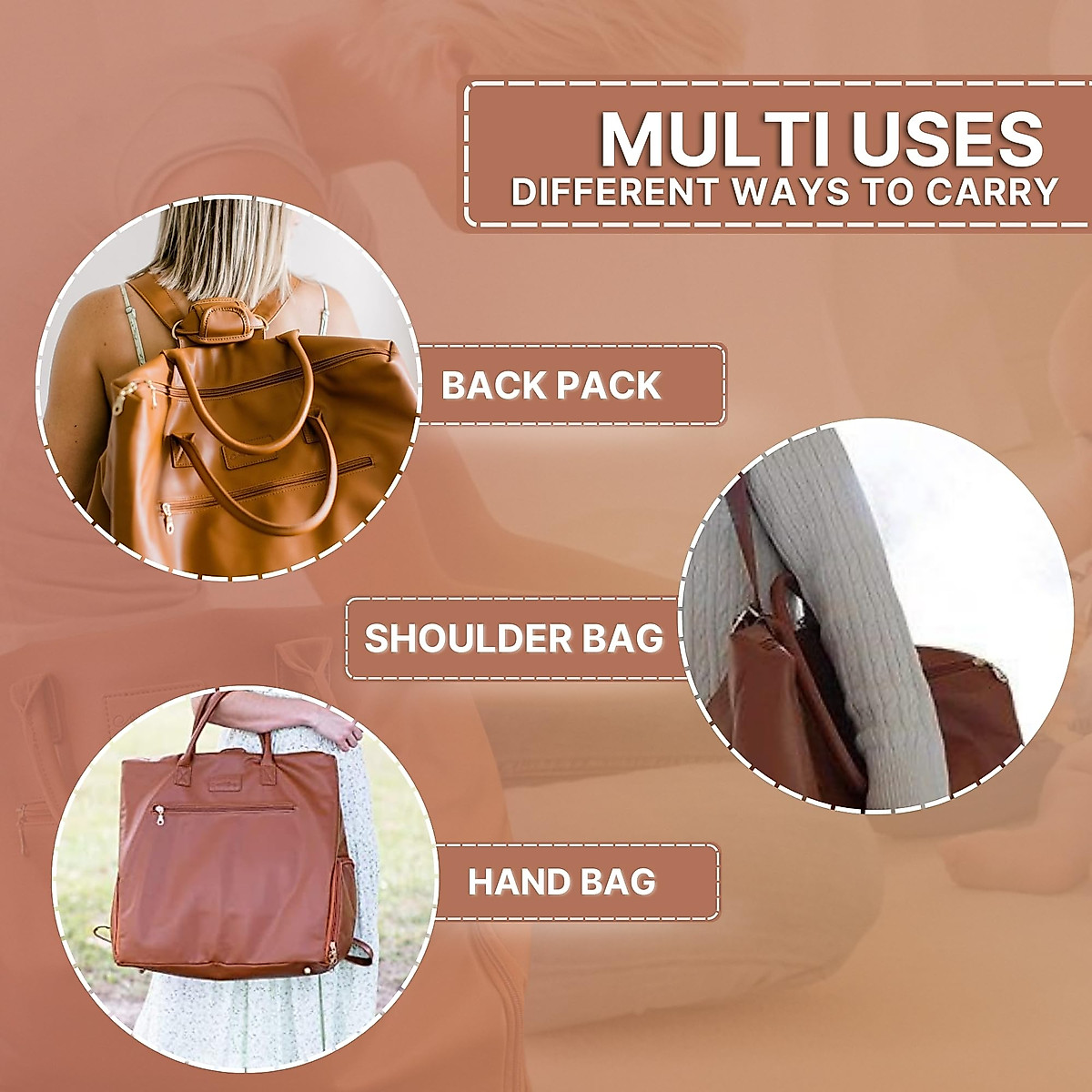 Iris & Ella Vegan Leather Breast Pump Bags - Spectra Pump Bag with Laptop Pocket - Convertible Breast Pump Travel Bag & Shoulder Bag - Stylish & Functional Pumping Bag for Working Moms