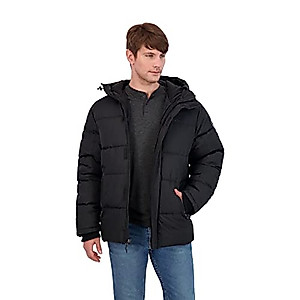 Reebok Men's Heavyweight Puffer Coat Insulated Winter Jacket Black Size 2XL
