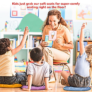 GAMENOTE Round Floor Cushions for Classroom - Comfy Memory Flexible Seating Floor Seat Cushion for Kids Distance Learning (6 Pieces)