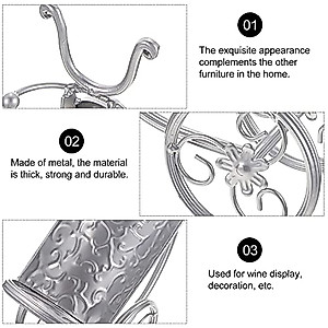 DOITOOL Motorcycle Wine Holder Metal Bike Sculpture Wine Bottle Rack Holder Tricycle Wine Glass Metal Rack Countertop Wine Bottles Holder Display Stand Silver Single Bottle Wine Holder